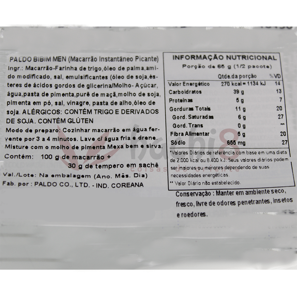 Macarrão Instantâneo Coreano Bibim Men Frutos do Mar Picante e ...