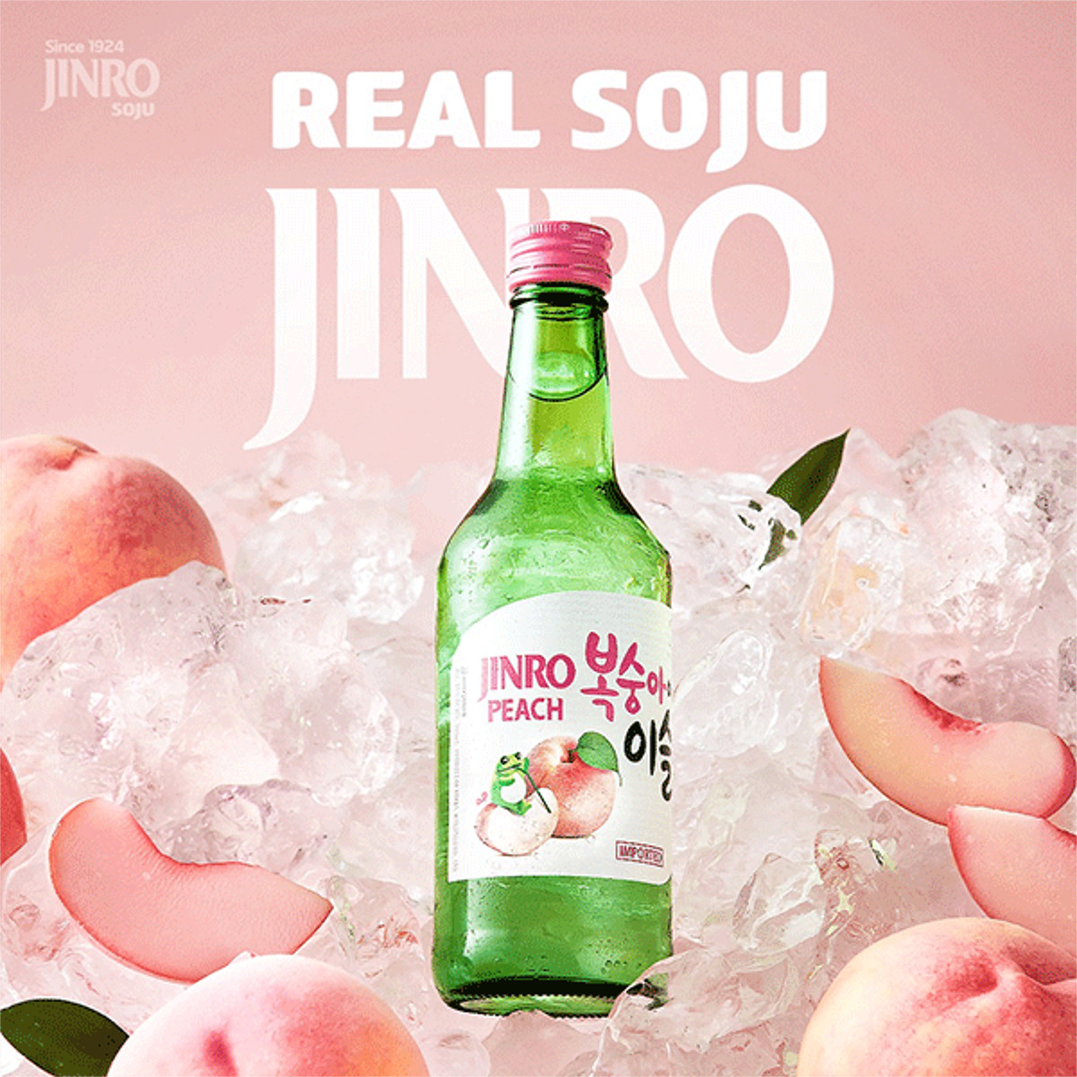 Soju Importado Aroma de Pêssego Jinro Peach - 360mL - Hachi8