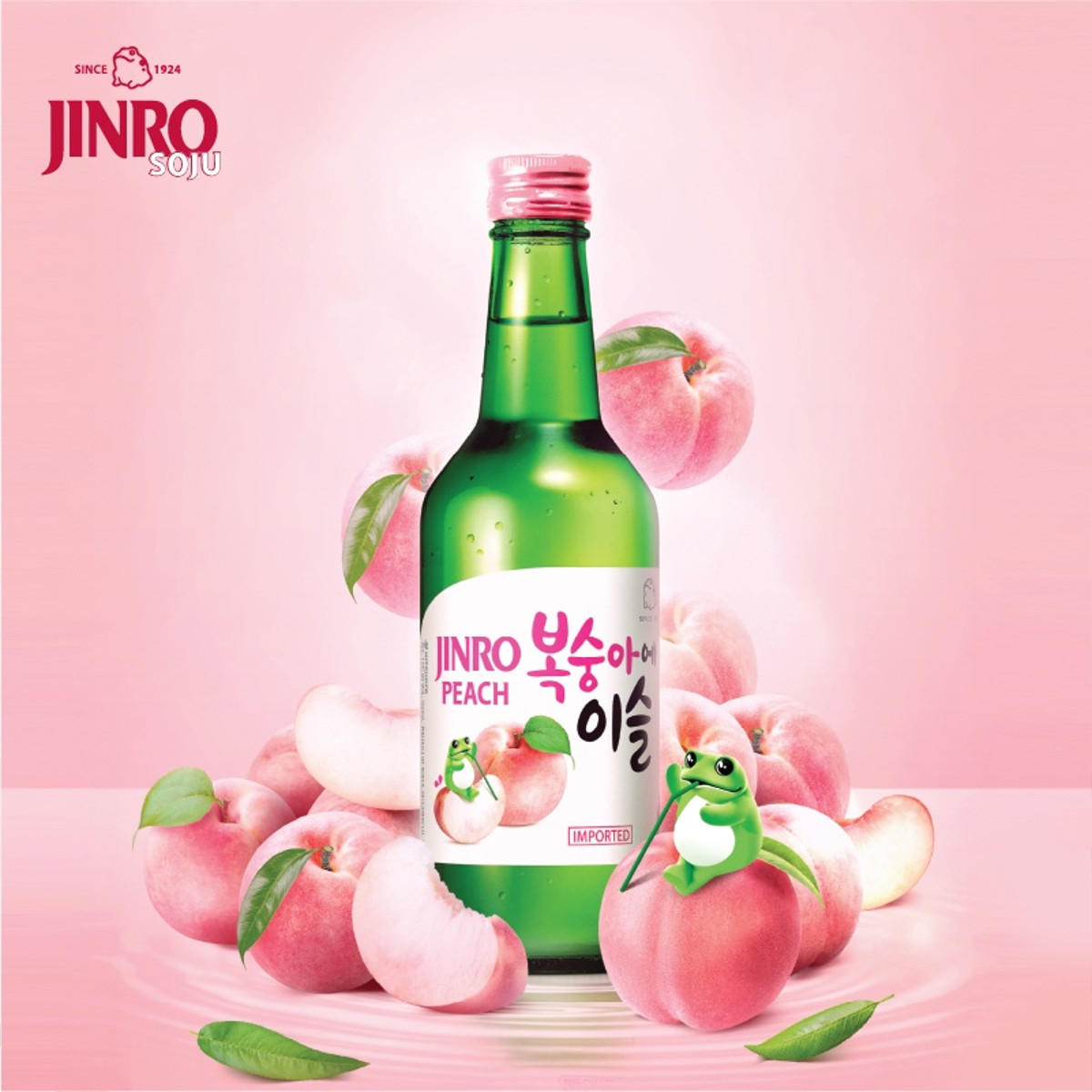 Soju Importado Aroma de Pêssego Jinro Peach - 360mL - Hachi8