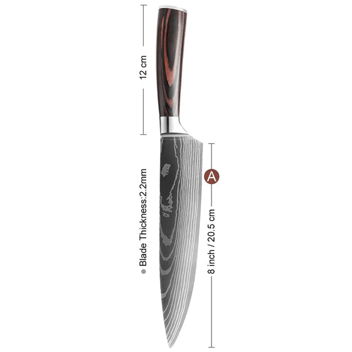 Faca do Chef Profissional Ergonômica Aço Inoxidável com Alto Teor de ... Faca do Chef Profissional Ergonômica Aço Inoxidável com Alto Teor de ...