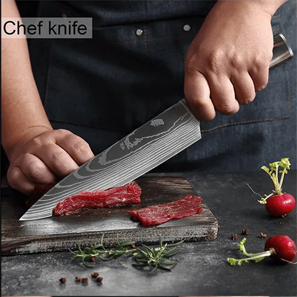 Faca do Chef Profissional Ergonômica Aço Inoxidável com Alto Teor de ... Faca do Chef Profissional Ergonômica Aço Inoxidável com Alto Teor de ...