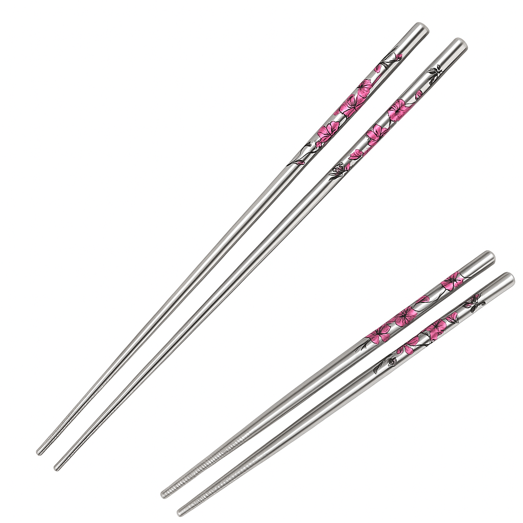 Hashi de Metal (Palitinho Japonês 1 Par) - Sakura - Hachi8